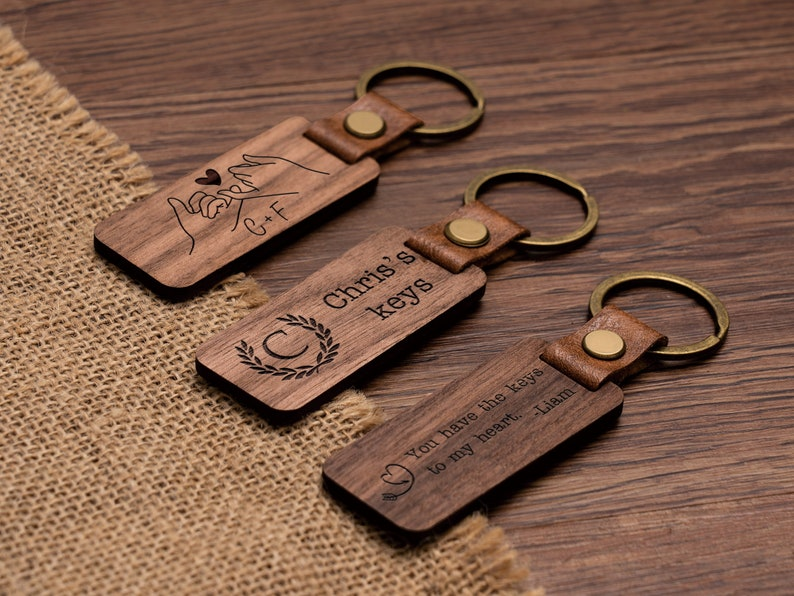 Personalized Walnut Wood Keychain – The R Crafts